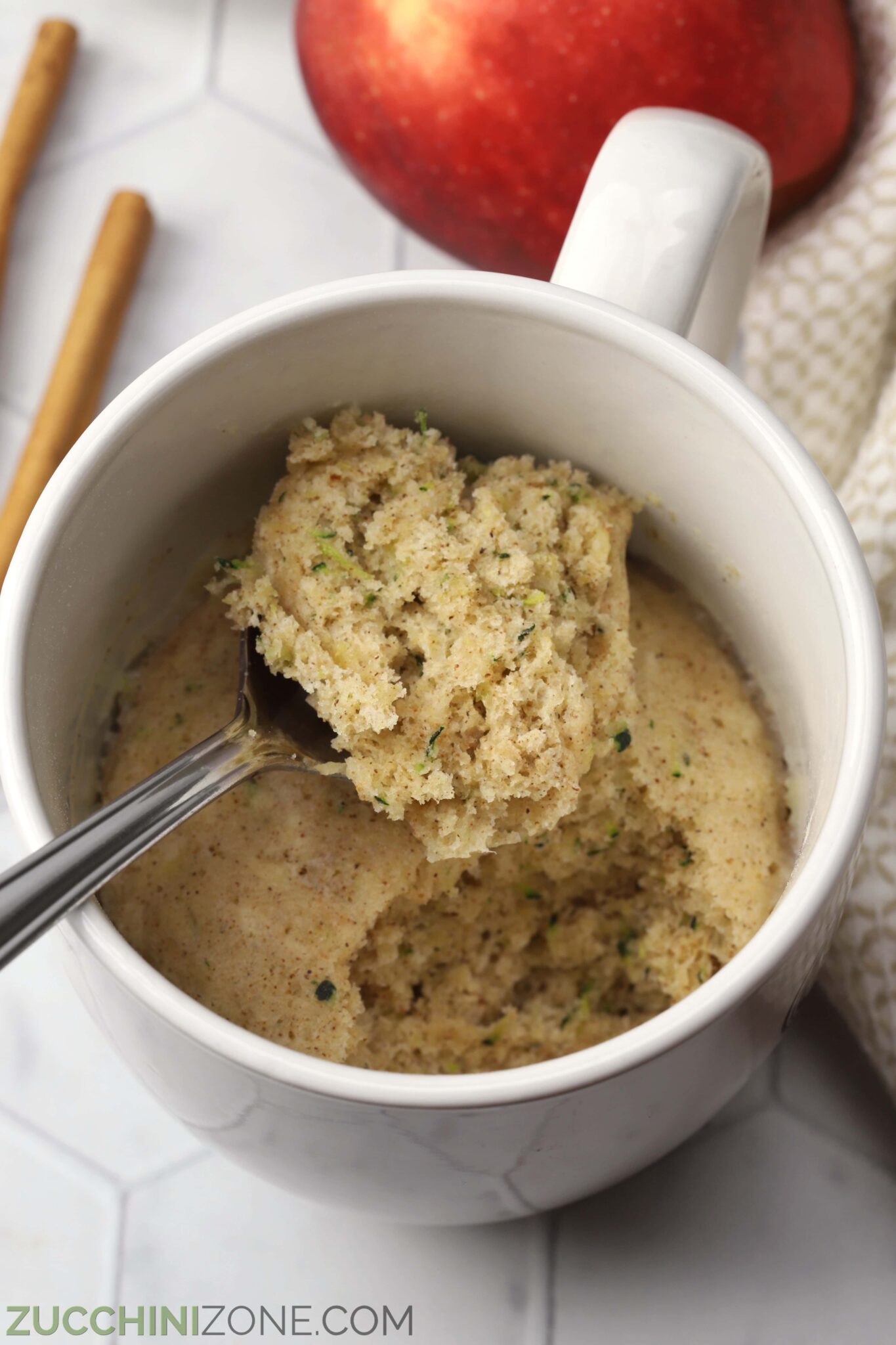 Apple Spice Zucchini Mug Cake - Zucchini Zone
